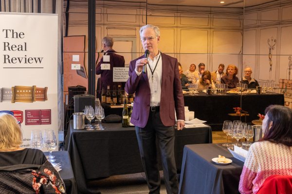 Huon Hooke guiding guests through the masterclass – The Real Review